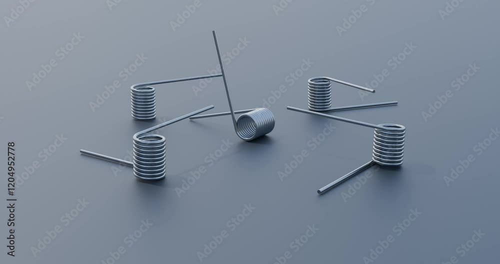 Torsion Spring with 270 degree deflection angle; 3D CAD Design Spring ...