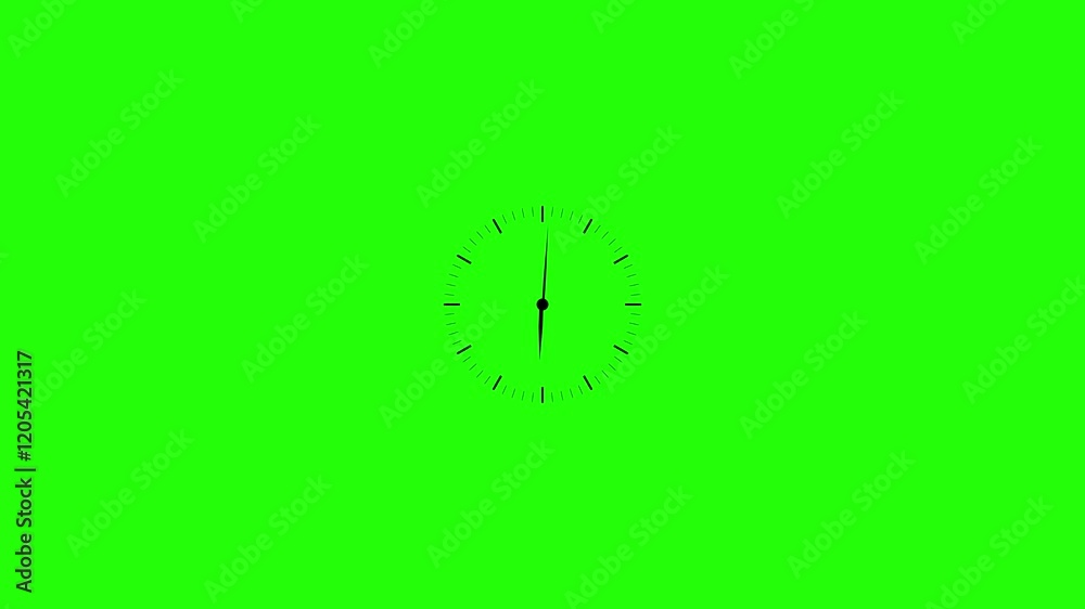 Video Stock animation of the clock face at twelve o'clock green screen ...