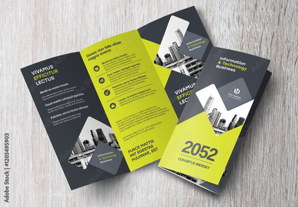 Corporate brochure design template – Professional modern tri-fold ...