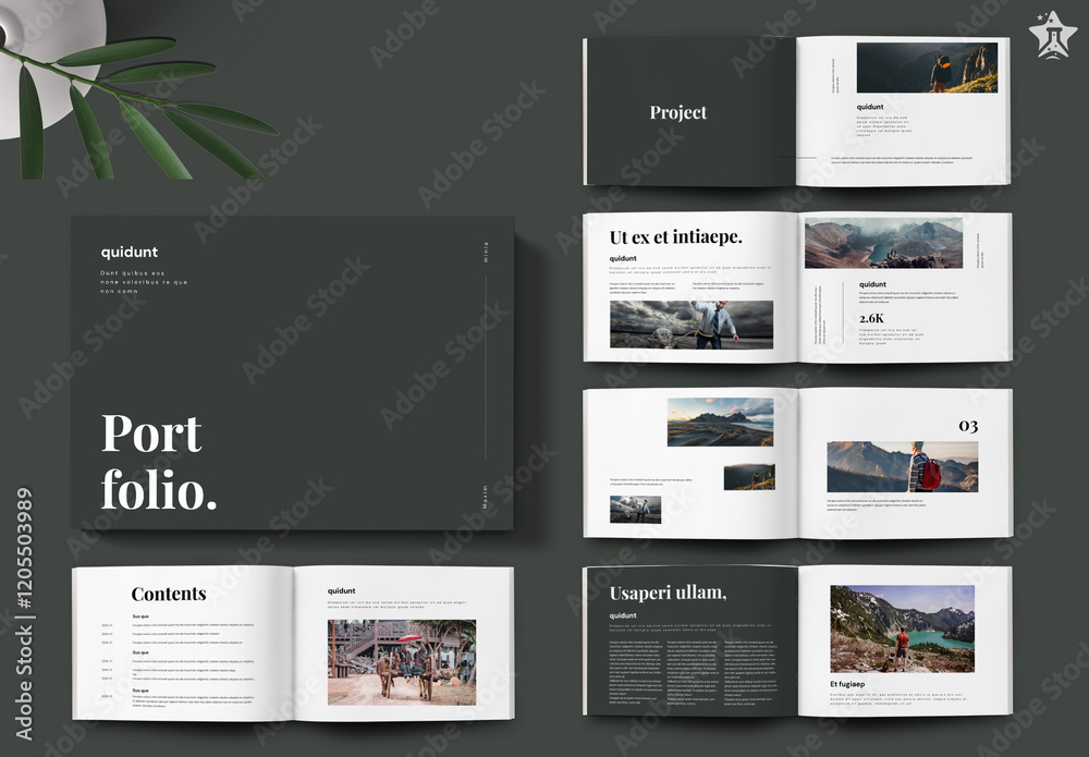 Simple Portfolio Landscape Layout Stock Template | Adobe Stock
