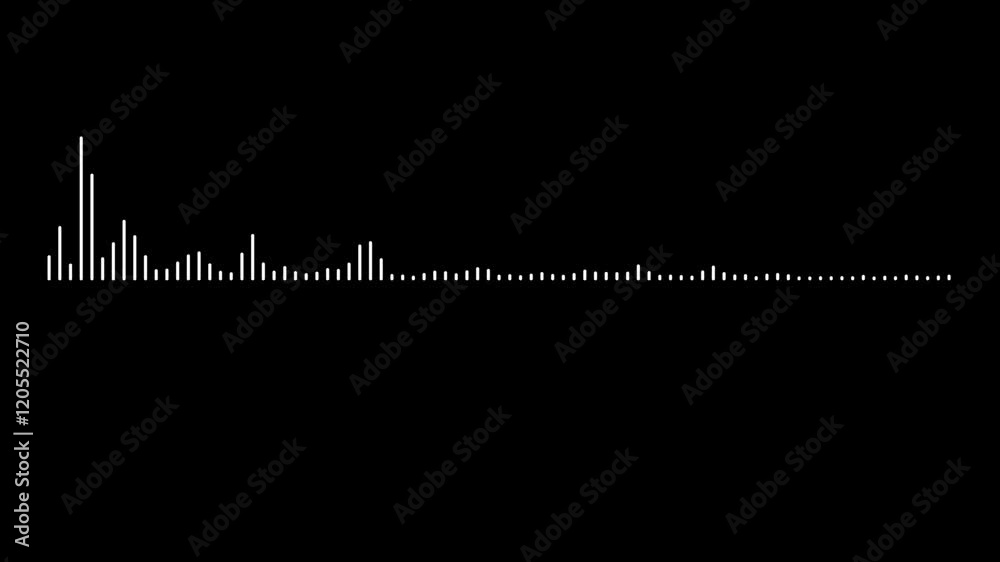 Graphic animation of white color sound waves on black background. audio ...