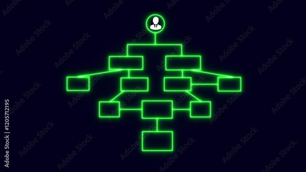 Growing neon network of diverse people. Social network or business team Hierarchy corporate line ...