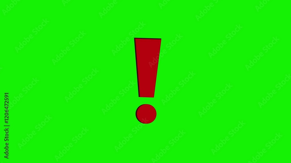 animated red exclamation mark on green screen, Stock 비디오 | Adobe Stock