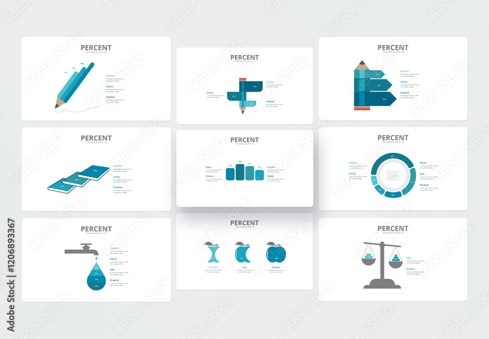 Graphic Percentages Infographic Stock Template | Adobe Stock