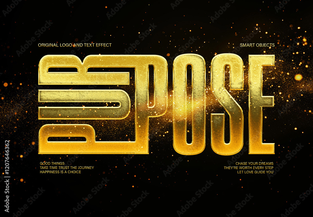 Shining Gold Text & Logo Effect Mockup Stock Template | Adobe Stock
