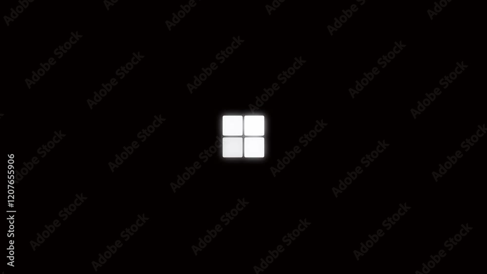 Loading animation done with four squares. Animation loading bar 4 dots ...