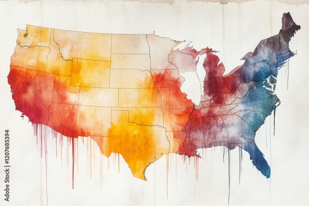 Photo & Art Print A Wyoming weather map showing climate zones, average ...