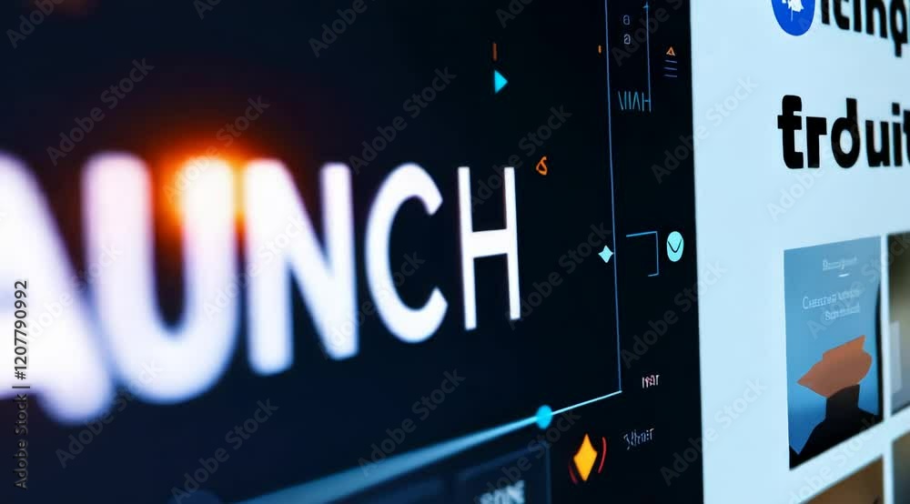 Product Launch Sequence Animation: Countdown, Interface, and Success ...