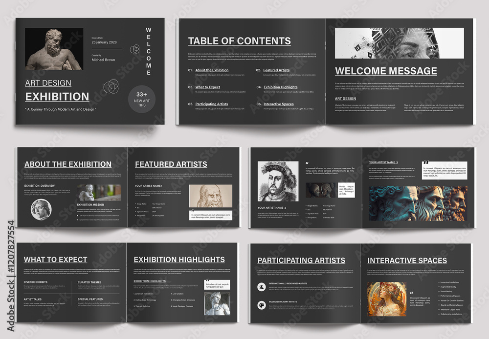 Art Exhibition Portfolio Design Layout Stock Template | Adobe Stock
