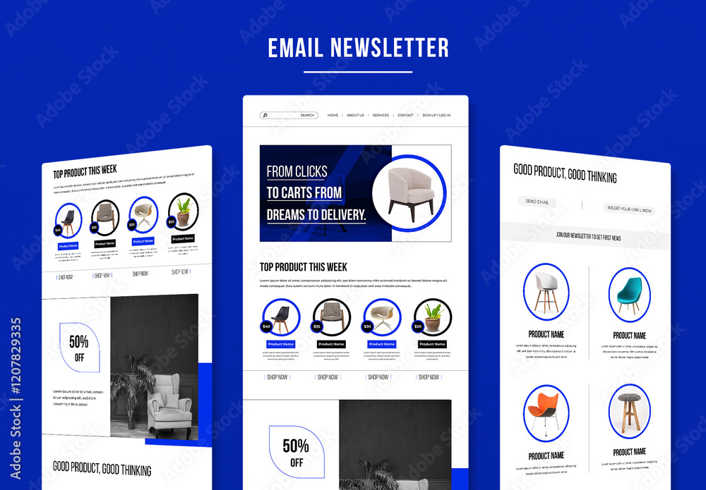 Minimalist Email Newsletter Design Stock Template | Adobe Stock