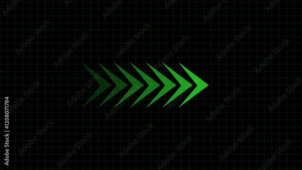 Road directional glowing arrow sign. Blinking arrows the left-to-right ...