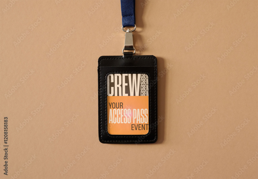 Customizable Vertical Access Pass Card Ready for Design Stock Template ...