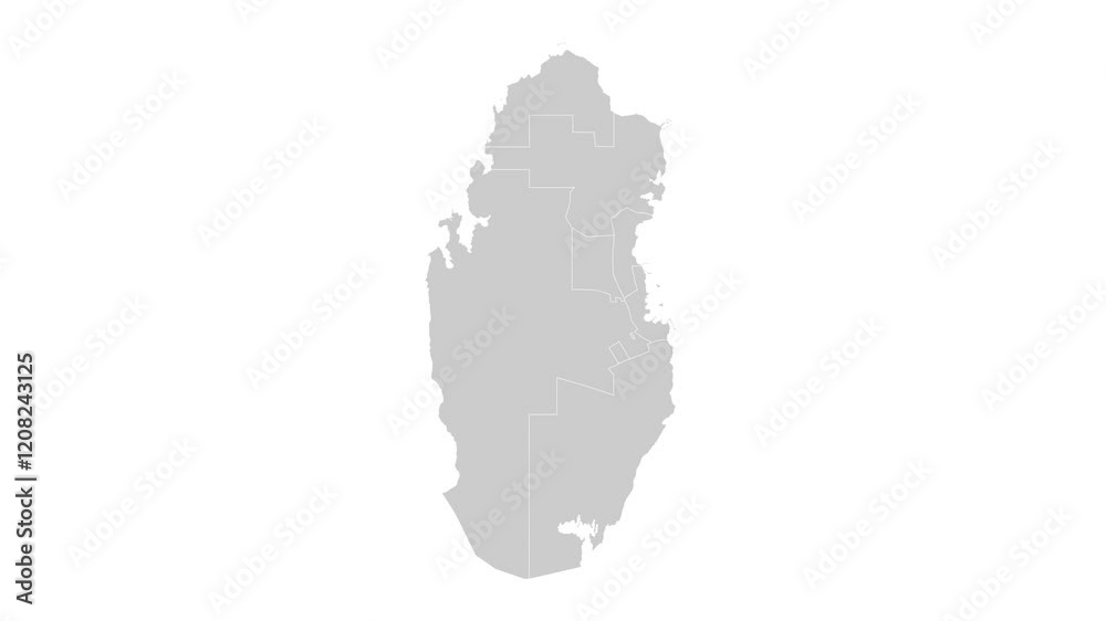 Vidéo Stock Qatar map animation. Animation of Connecting all areas into ...