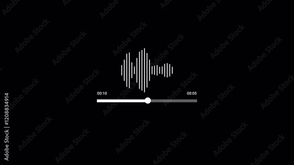 Line audio wave visualization voice record, sound wave animation , line ...
