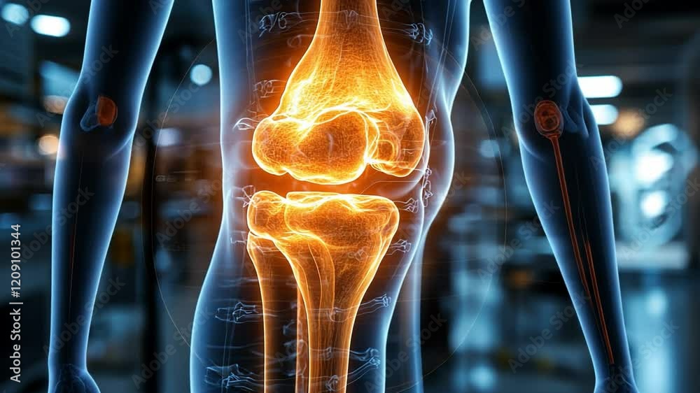 Knee Joint Anatomy: A detailed 3D medical illustration highlighting the ...