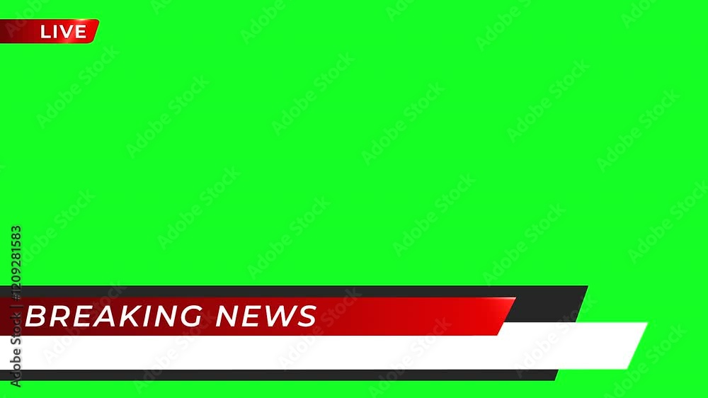 Breaking News - Lower third live breaking news background green screen ...
