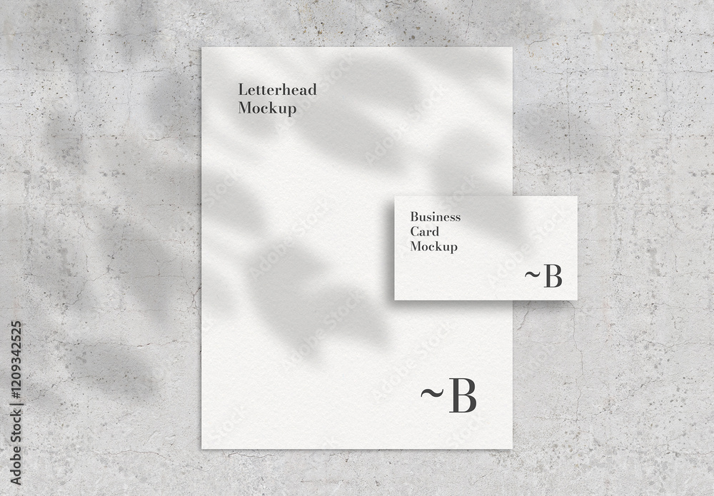 Letterhead and Single Business card Mockup Stock Template | Adobe Stock