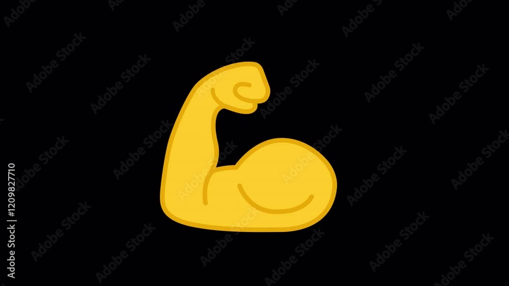 BIcep emoji 4K animation. Transparent background. Animated emoticon on ...