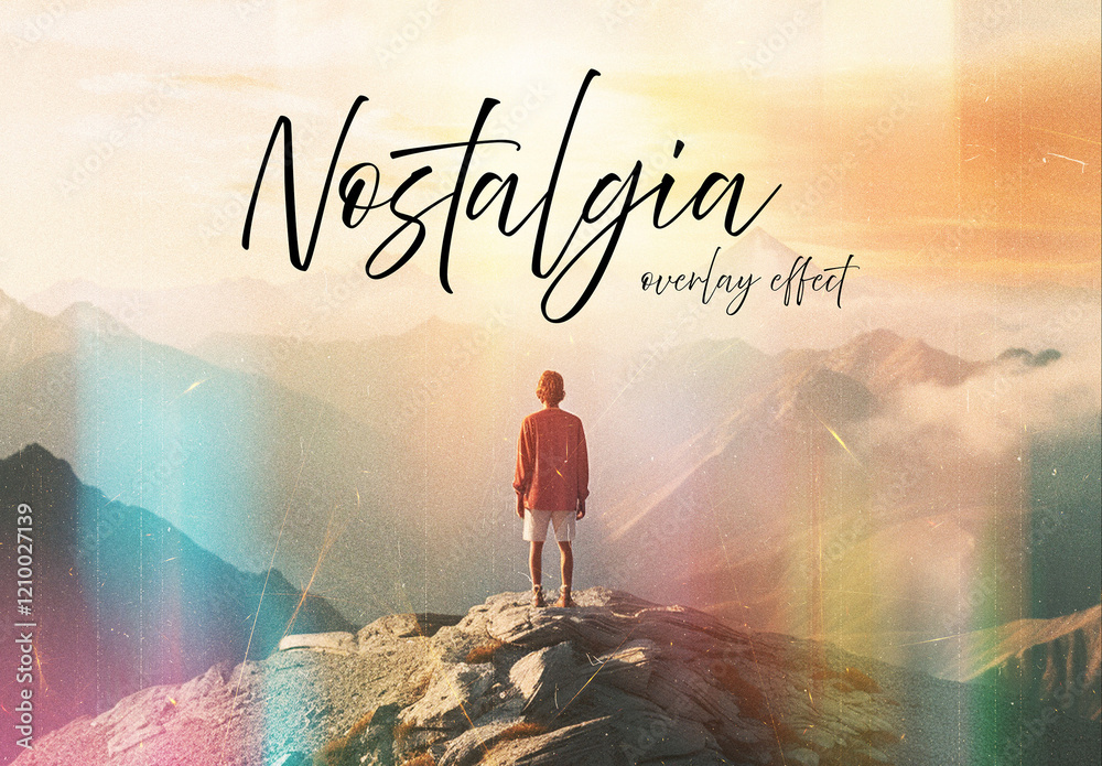 Nostalgia Light Leak Photo Effect Mockup Stock Template | Adobe Stock