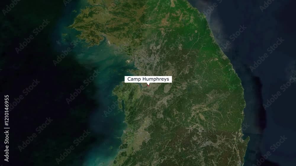 Geospatial Map of Camp Humphreys Naval Base and Surrounding Areas.Camp ...