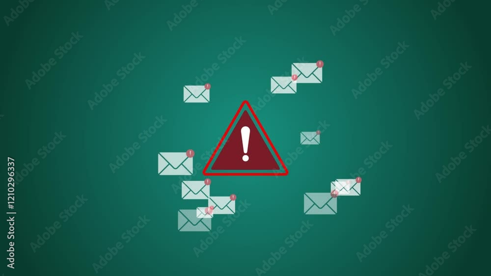 warning attention white color animation icon signal alert risk safety ...