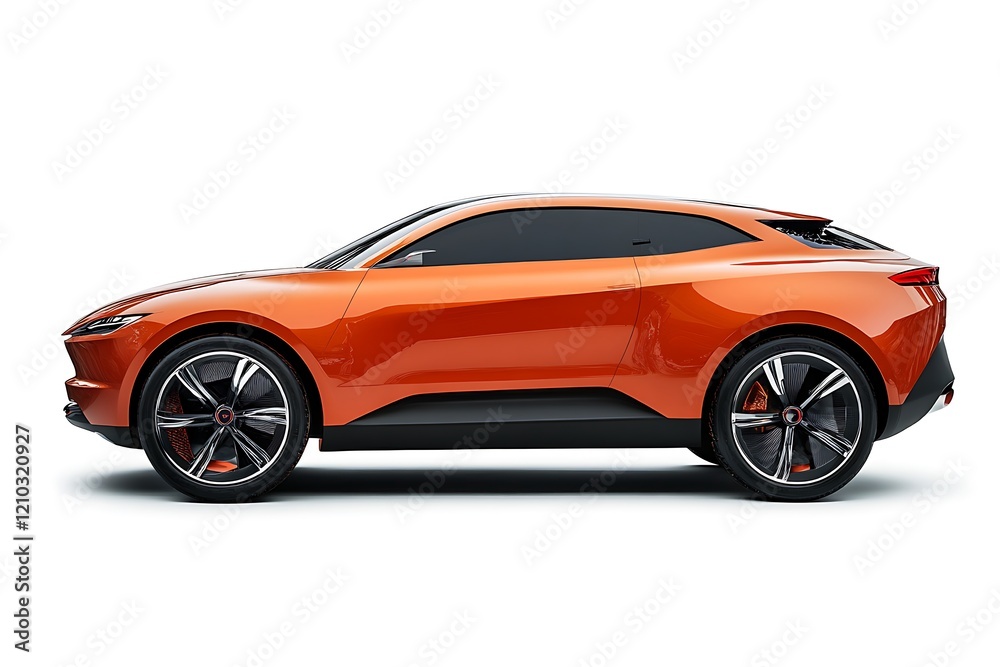 Photo & Art Print Orange luxury crossover SUV concept car, side view ...
