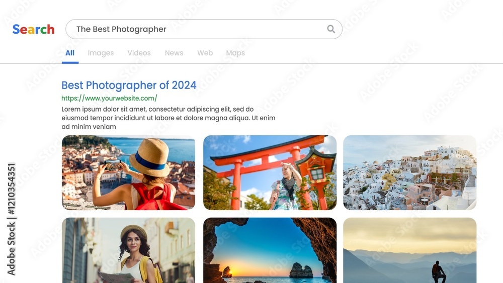 Internet Image Search With Creative Portfolio Result Stock Template ...