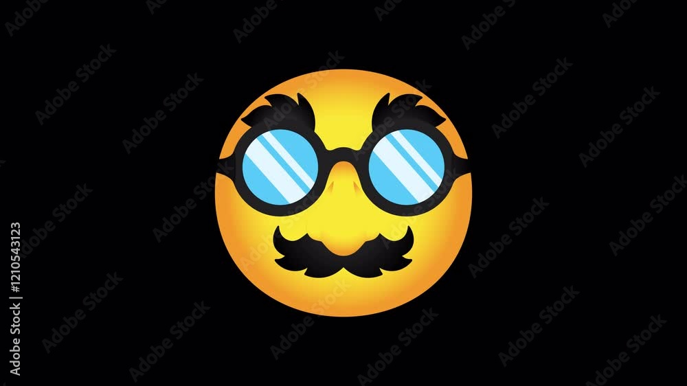 Disguised face emoji 4K animation. Transparent background. Animated ...
