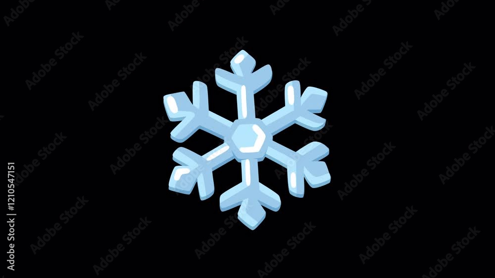 Snowflake emoji 4K animation. Transparent background. Animated emoticon ...