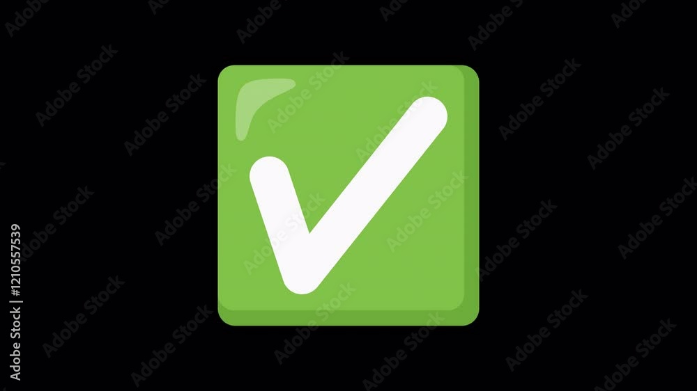 Check mark button emoji 4K animation. Transparent background. Animated ...