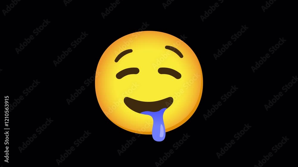 Drooling emoji 4K animation. Transparent background. Animated emoticon ...