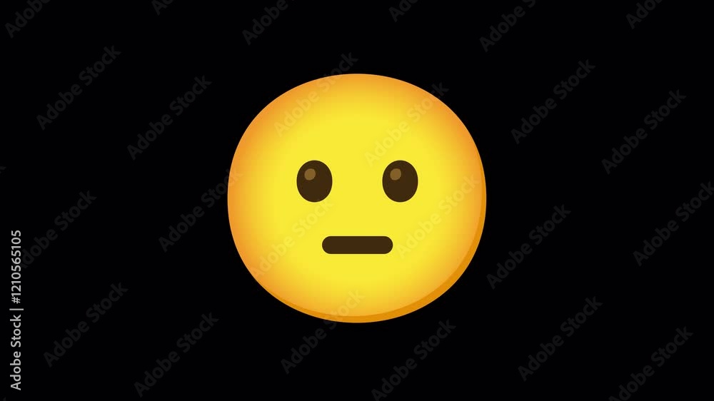 Expressionless face emoji 4K animation. Transparent background ...