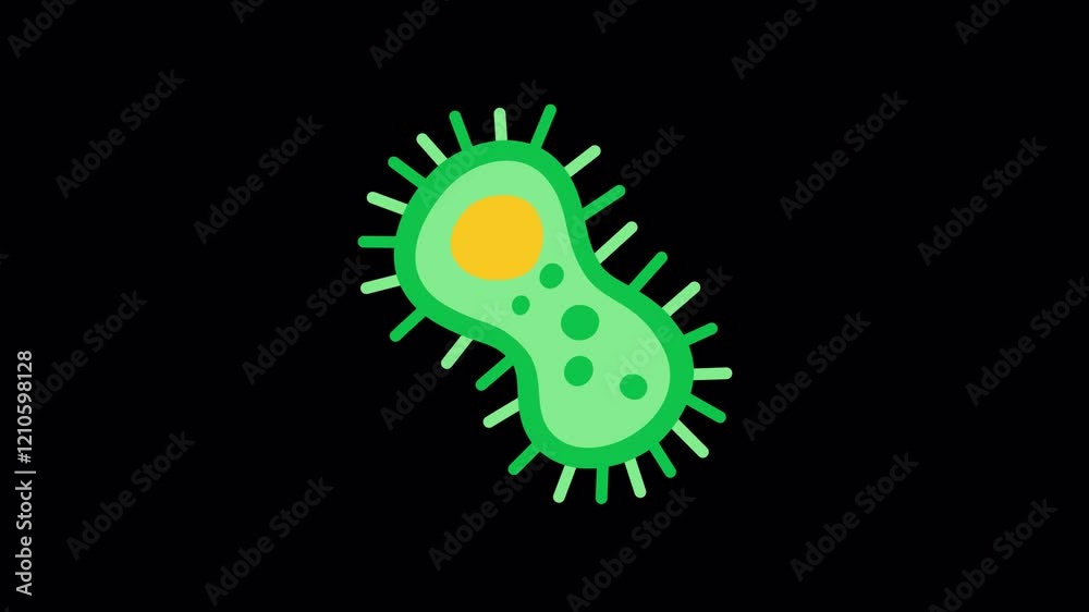 Microbe emoji 4K animation. Transparent background. Animated emoticon ...