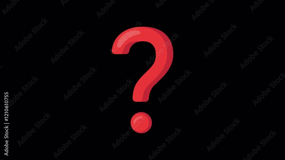 Question mark emoji 4K animation. Transparent background. Animated ...