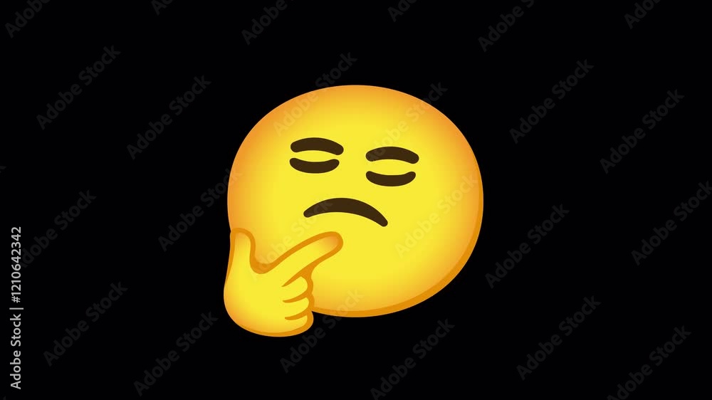 Thinking face emoji 4K animation. Transparent background. Animated ...