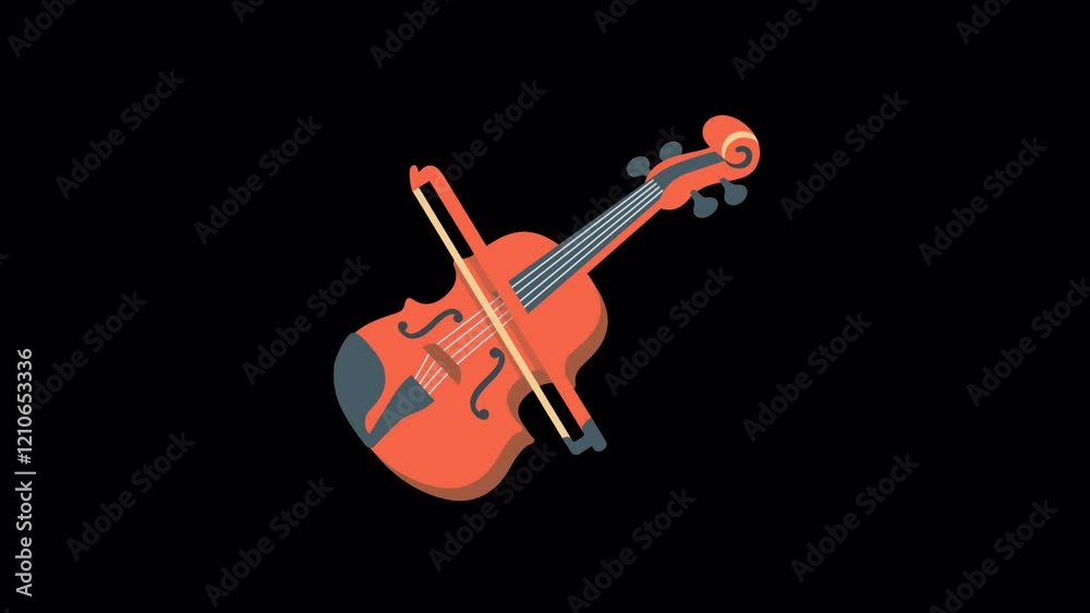 Violin emoji 4K animation. Transparent background. Animated emoticon on ...