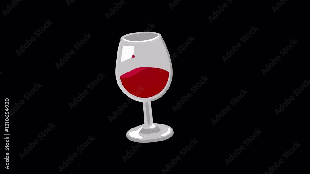 Wine glass emoji 4K animation. Transparent background. Animated ...