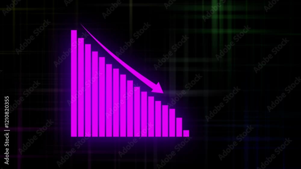 Graph Going down. Decline Failure Graph, Business loss Graph. 4k ...
