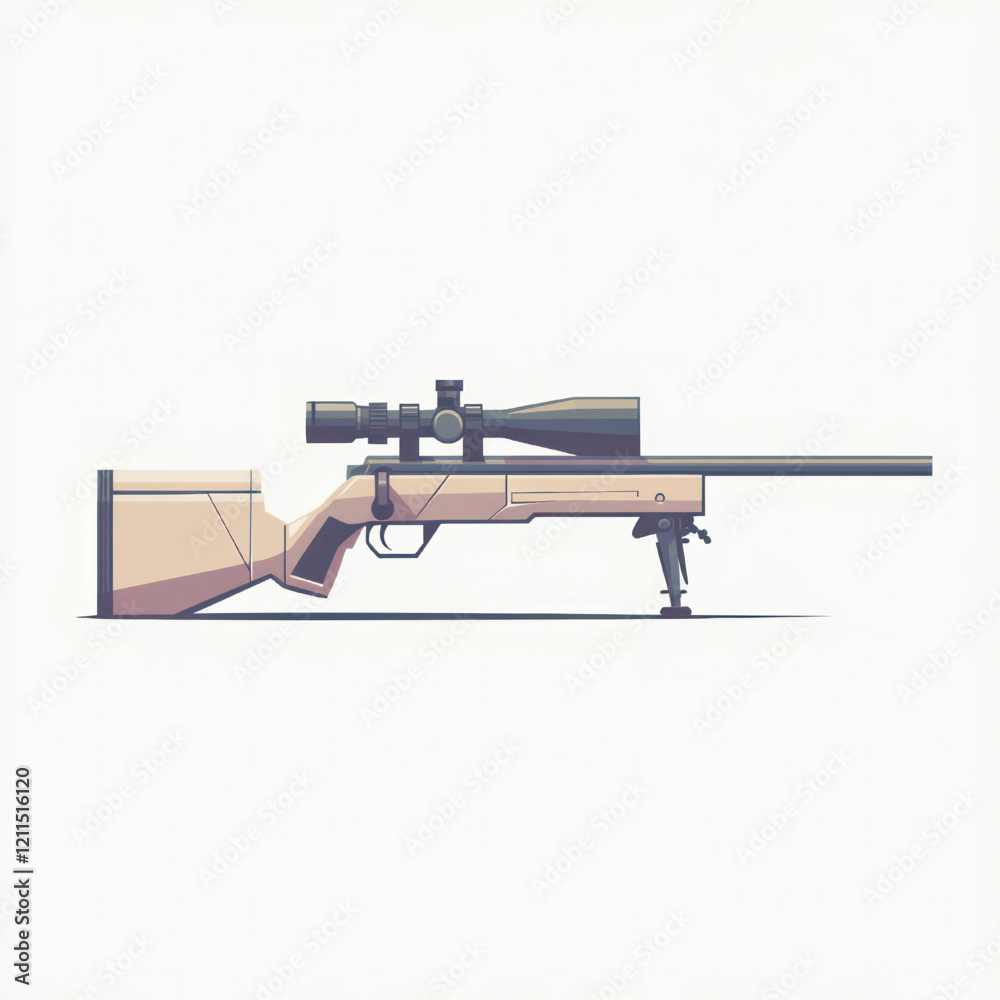 Poster side view of a minimalist sniper gun simple vector – Wall Art ...