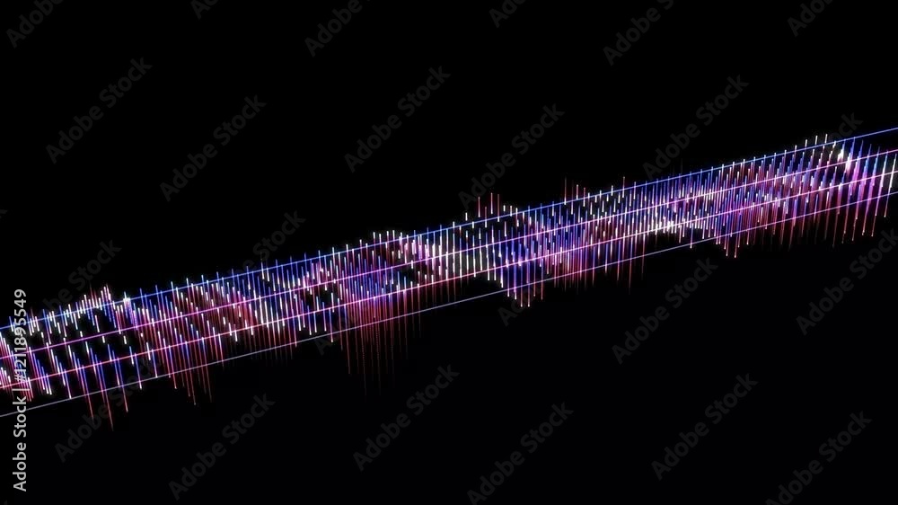Animated white audio bar spectrum Isolated on transparent background ...