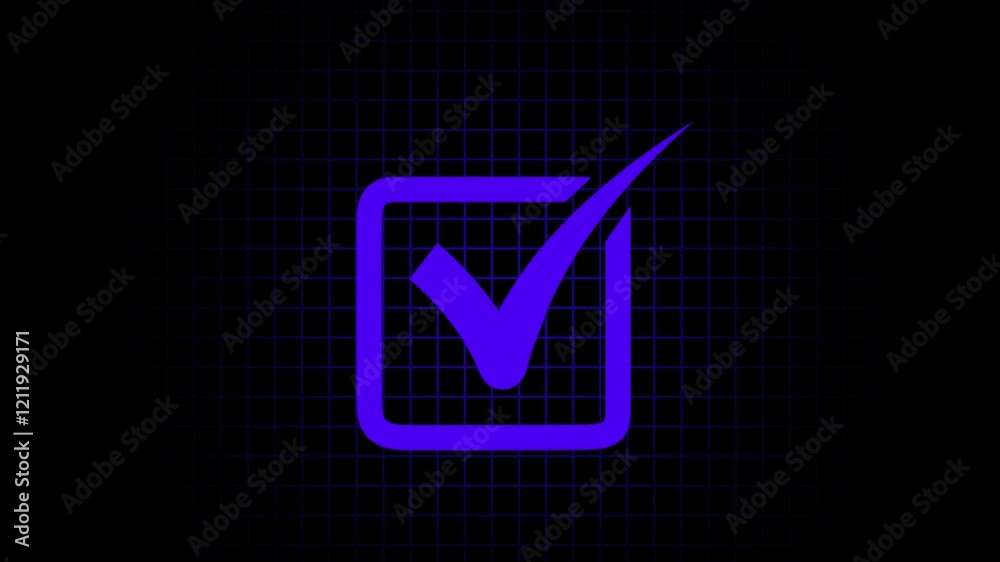 abstract Check mark symbol with square box. check mark animation icon ...