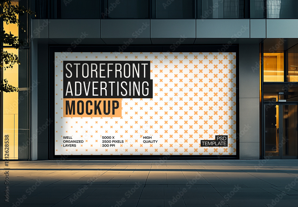Storefront and Office Window Advertising Mockup Generated With AI Stock ...