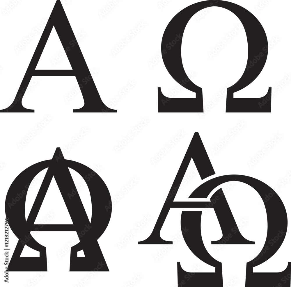 Poster Alpha and omega symbol; God symbol alpha and omega combined and ...