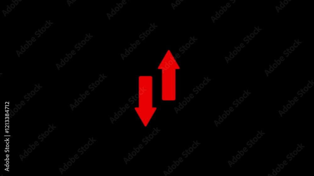 Up and down arrow pointer icon sign symbol animation.The Two Lane ...