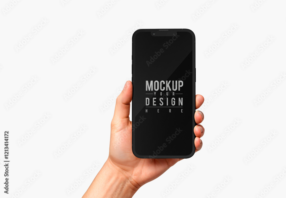 Hand Holding Smartphone Mockup Stock Template | Adobe Stock
