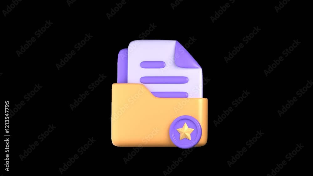 3D Animated Favorite Folder icon featuring smooth motion, alpha channel ...