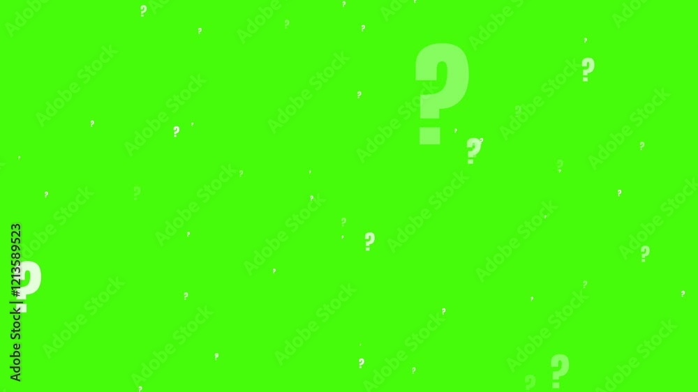 Question Marks Animation Moving on Green Screen Background. 4K ...