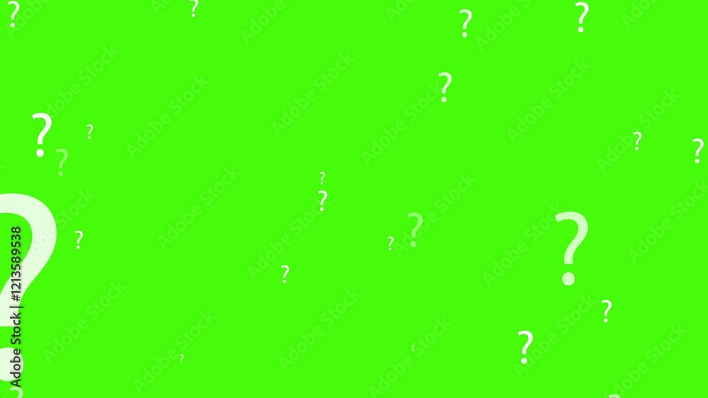 Question Marks Animation Moving on Green Screen Background. 4K ...