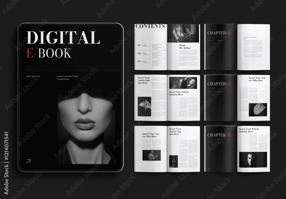 Digital Ebook Template Design Digital Magazine Layout Stock Template ...