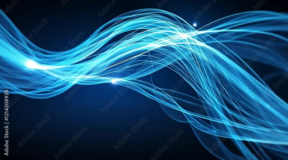 Cold air flow from conditioner effect. air light effect with blue rays ...